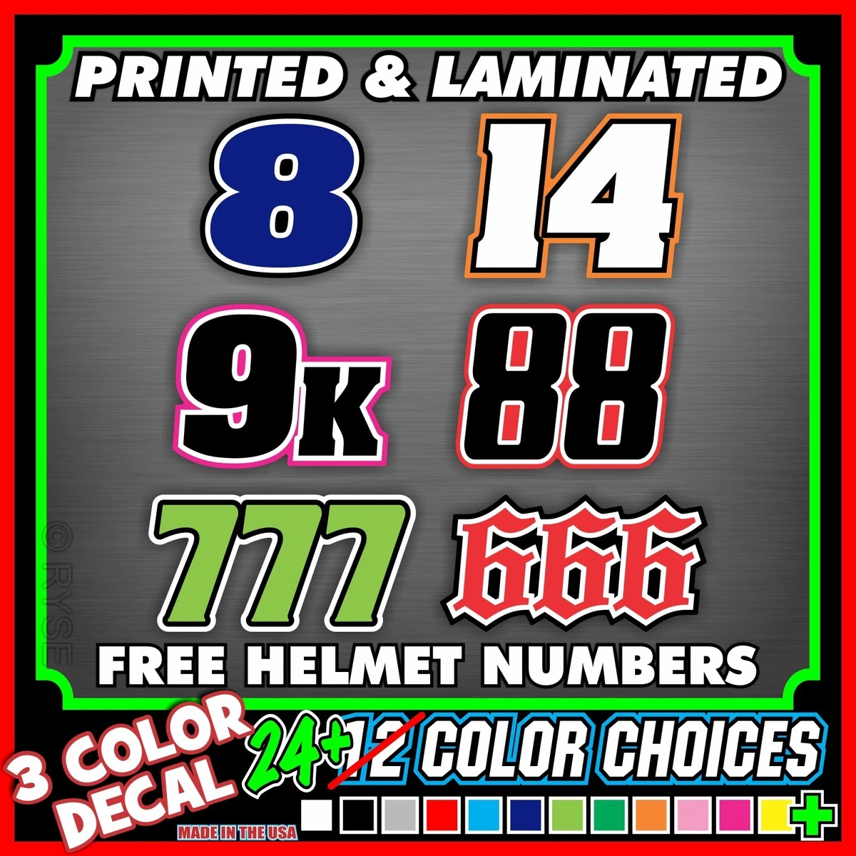 Racing Numbers Motorcycle