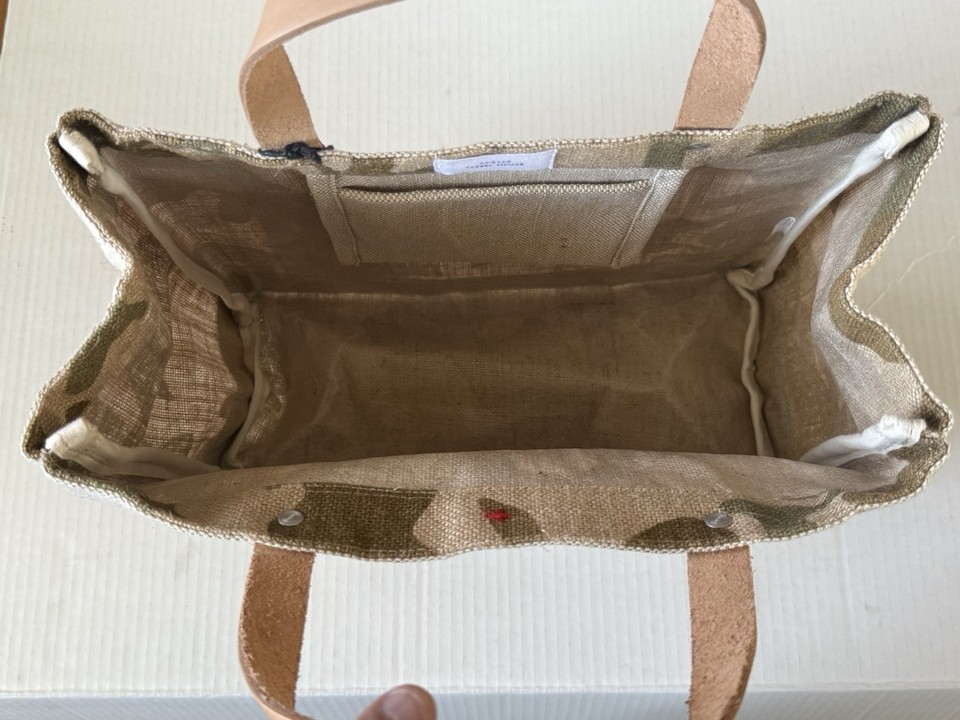 Apolis Global Citizen Reusable Camo Market Bag Burlap Leather Handles ...
