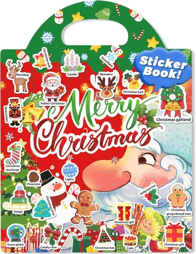 Christmas Sticker Books for Kids, Christmas Gifts Reusable Sticker ...