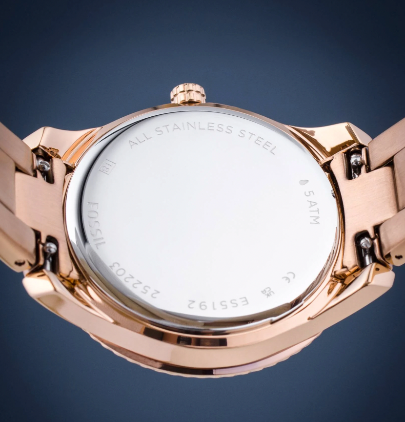 Fossil Ladies Stella Rose Gold-Plated Flower Dial Watch ES5192 | eBay UK