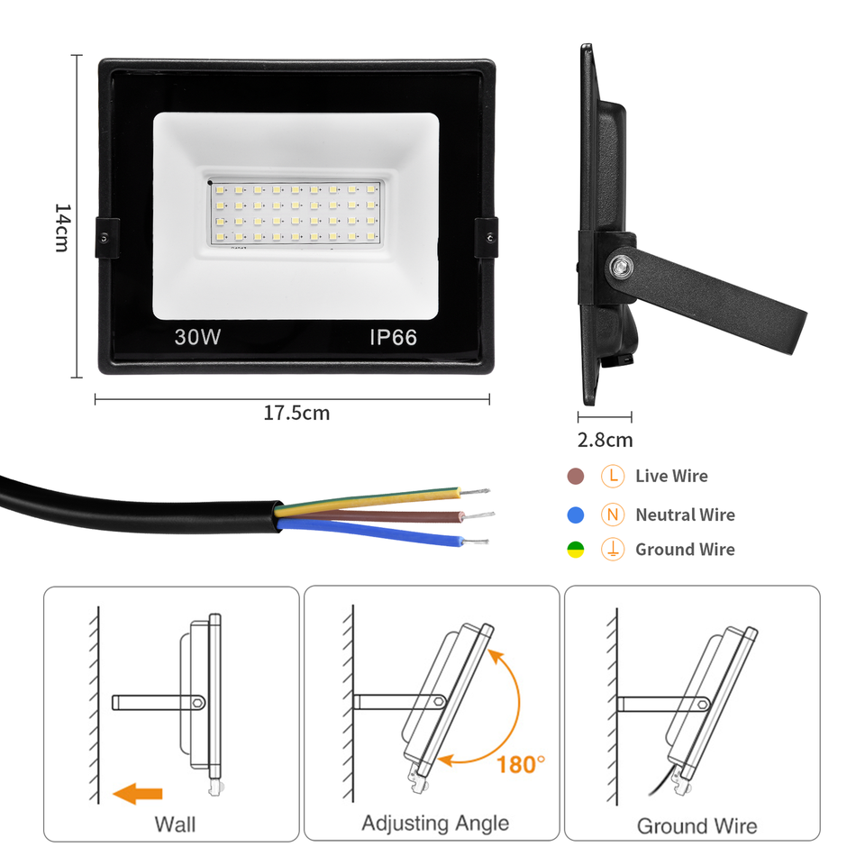 10W-500W Watt Led Flood Light Outdoor Security Garden Yard Spotlight ...