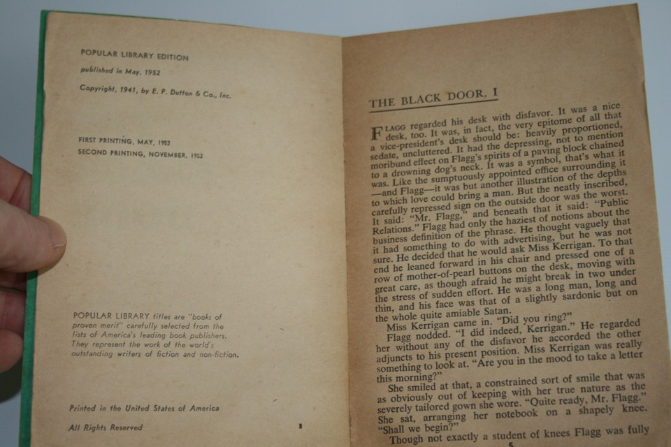 1952 The Black Door By Cleve Adams First Print Popular Library ...