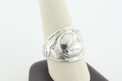 Vintage Sterling Silver 925 USN US Navy Seabees Eagle Ring - Size 10.5 ...