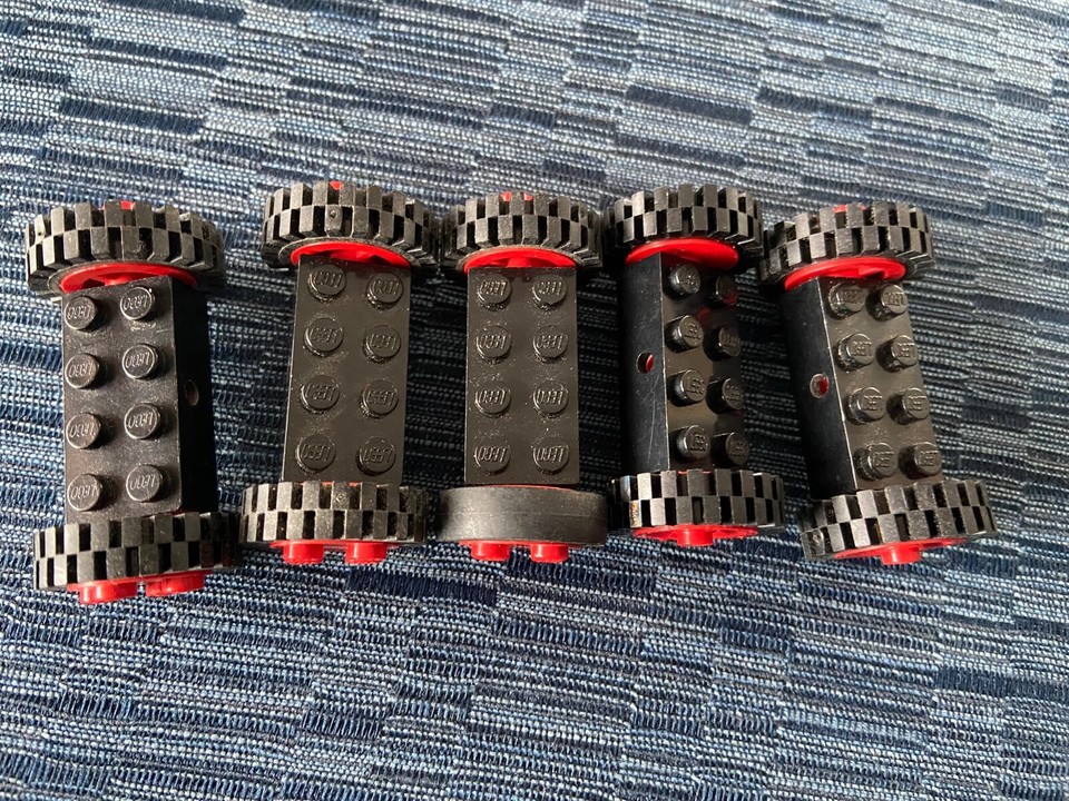 Lego Wheel Axles 5 with Rubber Tires. Rare Vintage | eBay