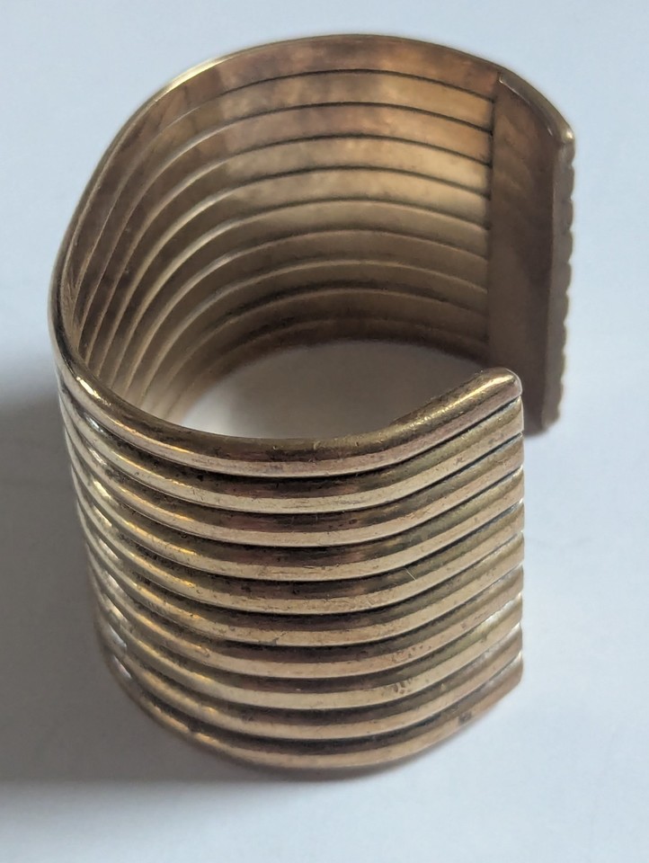 Vintage Heavy Native American Ribbed Cuff Bracelet Gold Filled Gf | eBay