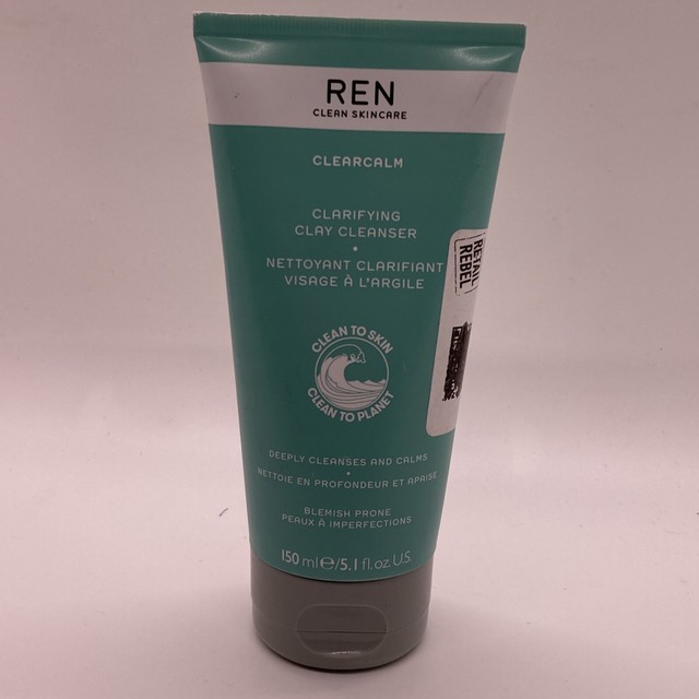 REN Clean Skincare Clearcalm Clarifying Clay Cleanser 150ml 5.1oz Fast ...