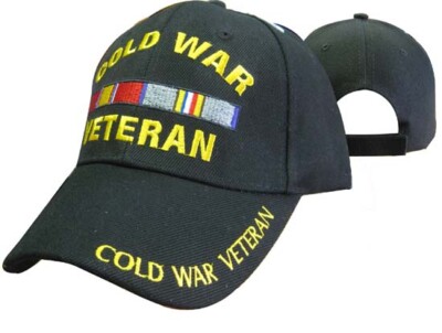 Black US Military Cold War Veteran Hat Baseball Ball Cap Army Navy EGA ...