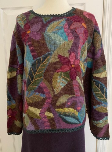 Peruvian Connection Alpaca Sweater Intarsia Hand-knit, Gorgeous Artsy ...