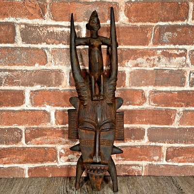 Fine African Art - Mali Senufo Kpelie Tribal Mask - Carving Carved Mask ...