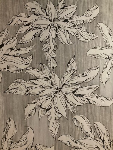 Very Nice Drawing Abstract Ink On Paper 1980 To Identify Flower | eBay UK