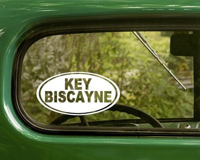 2 KEY BISCAYNE FLORIDA DECAL Oval Sticker for Mug Car Laptop Window ...