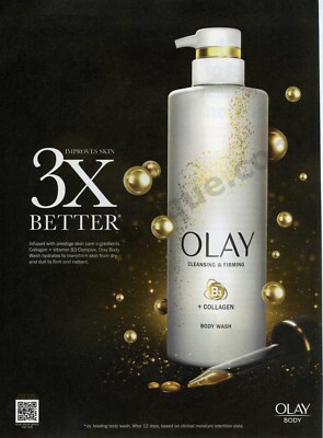 2021 Oil Of Olay Body Wash Collagen Cleanse Old PRINT AD Unique Gift ...