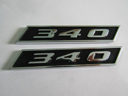 340 ENGINE SIZE HOOD SCOOP FENDER BODY EMBLEMS FITS DODGE CHRYSLER ...
