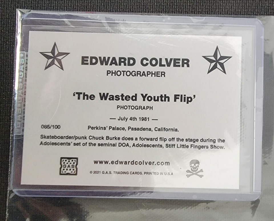 G.A.S. #31 Wasted Youth Flip Edward Colver Rookie Blue /100 GAS Trading ...