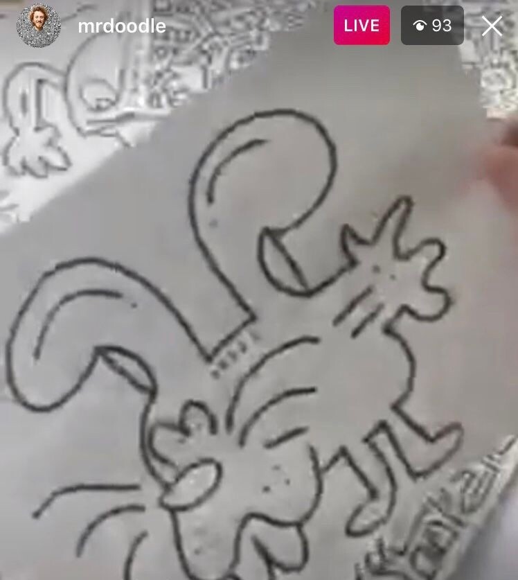 Very Rare signed Mr Doodle Original art sketch of a Rabbit 2017 Marker Pen On A4 | eBay UK