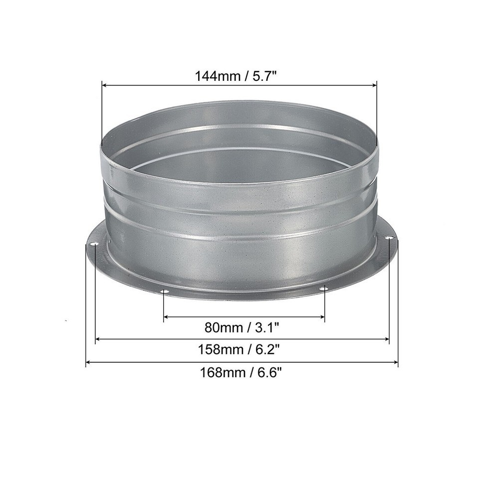 Connector Pipe 1 Pcs Air-inlet Connector Duct Exhaust Flange Galvanized ...
