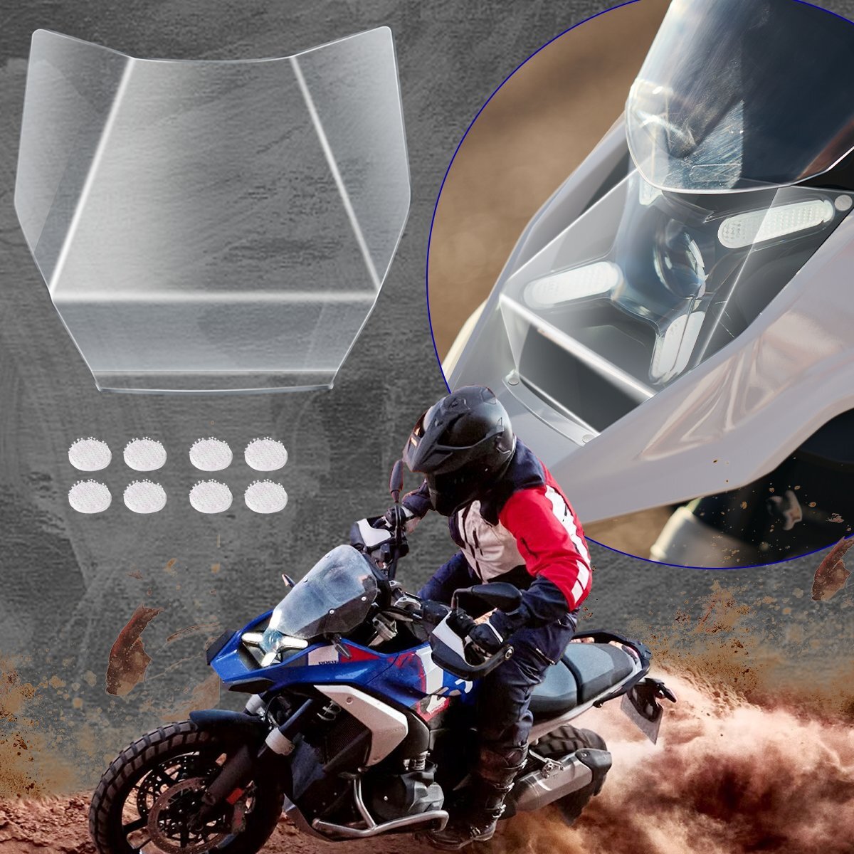 Motorcycle Headlight Guard Protector Cover Transparent For BMW R1300GS ...