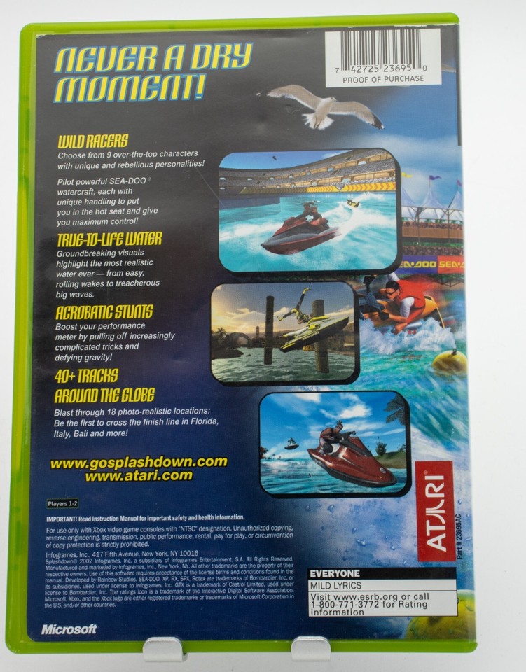 Splashdown Xbox 2002 Complete in Box Atari Rated E - Very Good ...