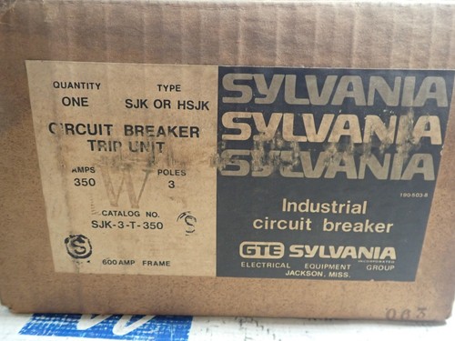 New GTE Sylvania SJK HSJK 350 amp Trip Unit 3P 600v SJK-3-T350 | eBay