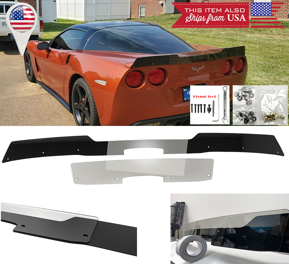 Gloss Black Decklid Wing Gurney Flap Wickerbill For 05-13 Corvette C6 ...