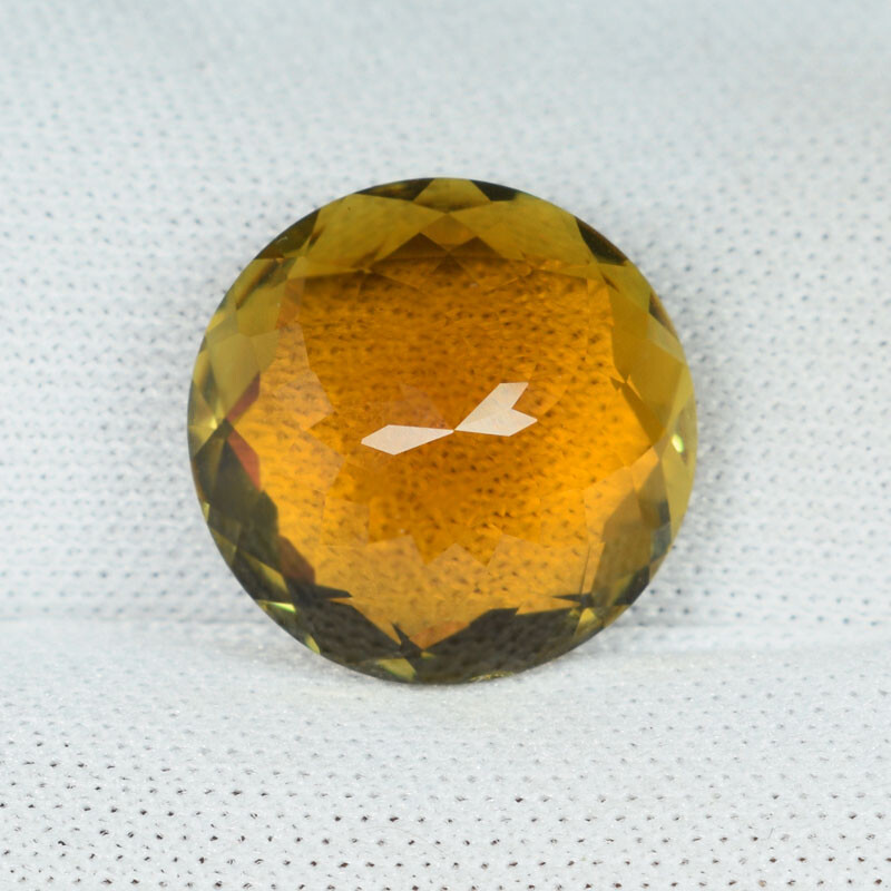 5.74 ct SHIMMERING YELLOW - NATURAL ELBAITE TOURMALINE Round See Vdo ...