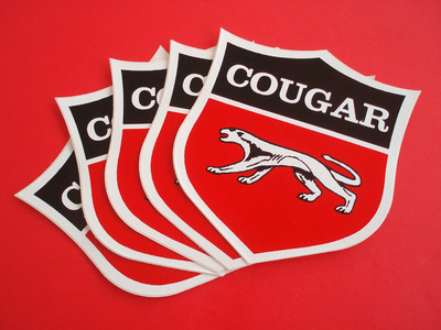 VINTAGE 3" DECAL QTY 5 (NOS) Ford Mercury Cougar XR7 Racing Windsor 351 ...