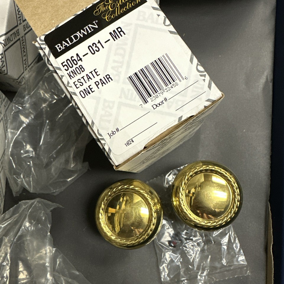 New Box of 2 Baldwin Estate 5064-031-MR Knob Non Lacquered polished ...