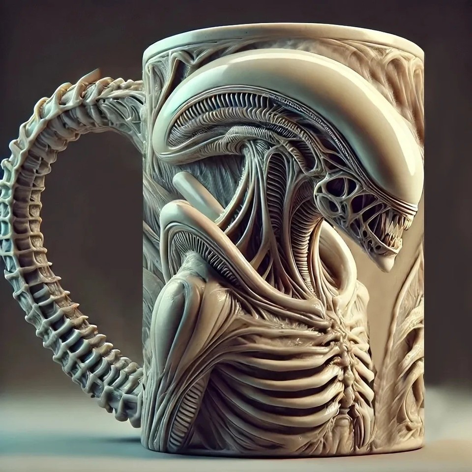 Alien 3D Xenomorph Mug Horror Coffee Cup Novelty Gift Funny Tea Mug UK ...