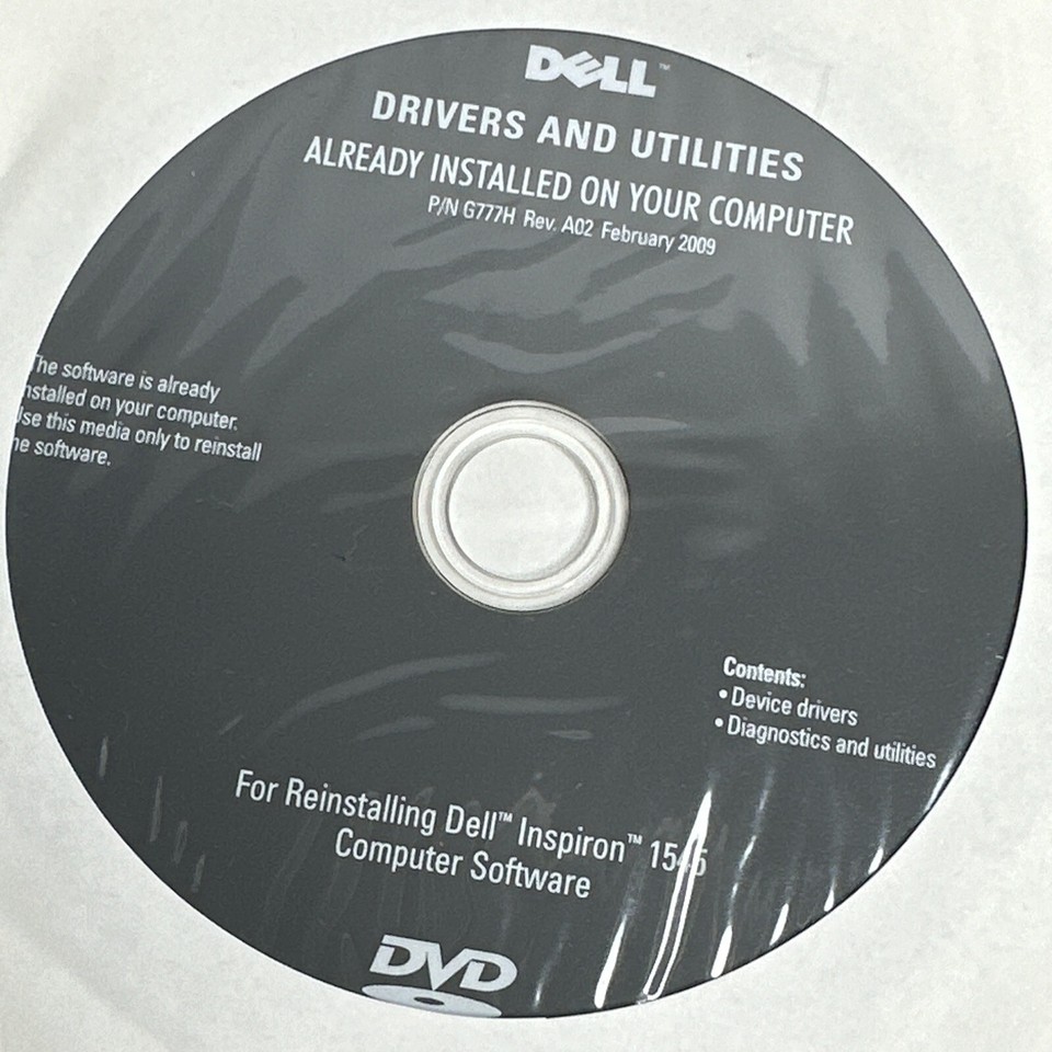 Dell Studio XPS Restore Setup Guide with Drivers and Utilities (See ...