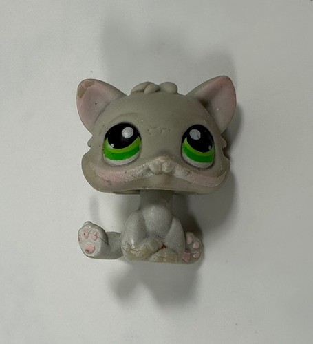 Littlest Pet Shop Sitting GRAY KITTEN Green Eyes - 2005 LPS #88 | eBay