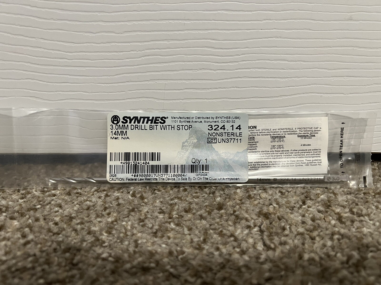 Synthes CSLP 324.14 3.0mm Drill Bit With Stop 14mm for sale online | eBay