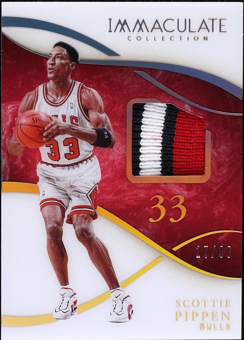 2019-20 Panini Immaculate Collection - Patches Jersey Number Scottie Pippen #PJ-SPI /33 (MEM ...