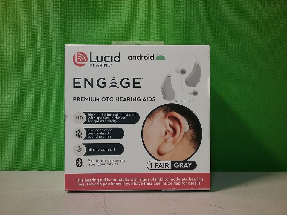 Lucid Hearing BT Engage Premium OTC Hearing Aids For ANDROID GRAY | eBay