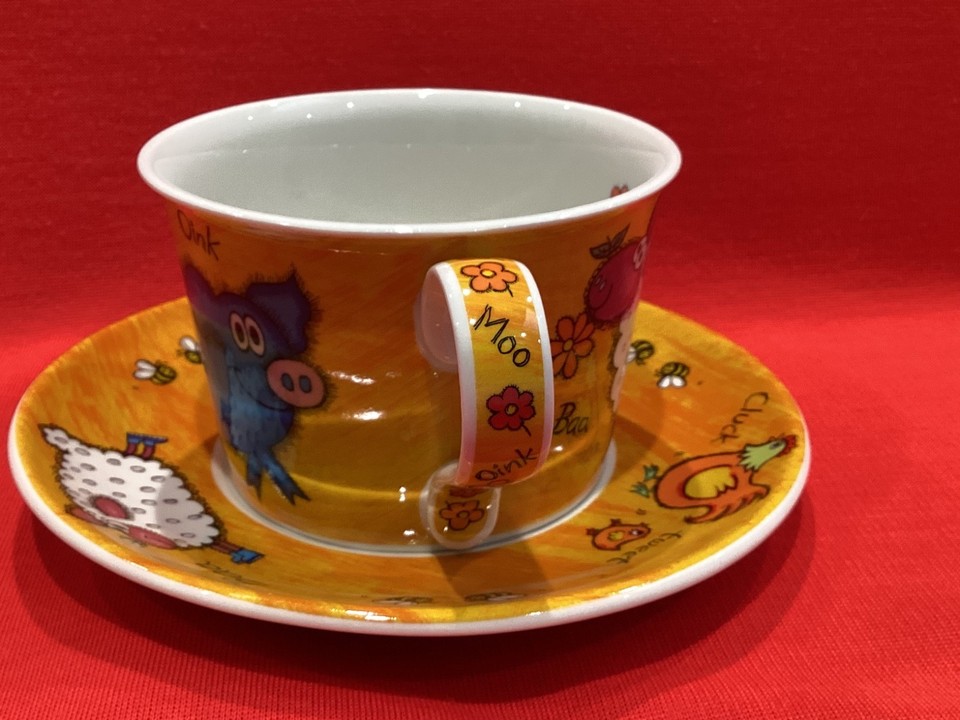 DUNOON STONEWARE ~ FUNKY FARM ~ JANE BROOKSHAW LARGE BREAKFAST CUP ...