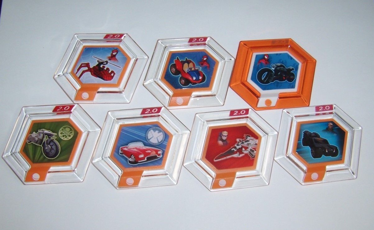 DISNEY INFINITY 2.0 Marvel Heroes Power Disc Set of All 7 Hexagon ...