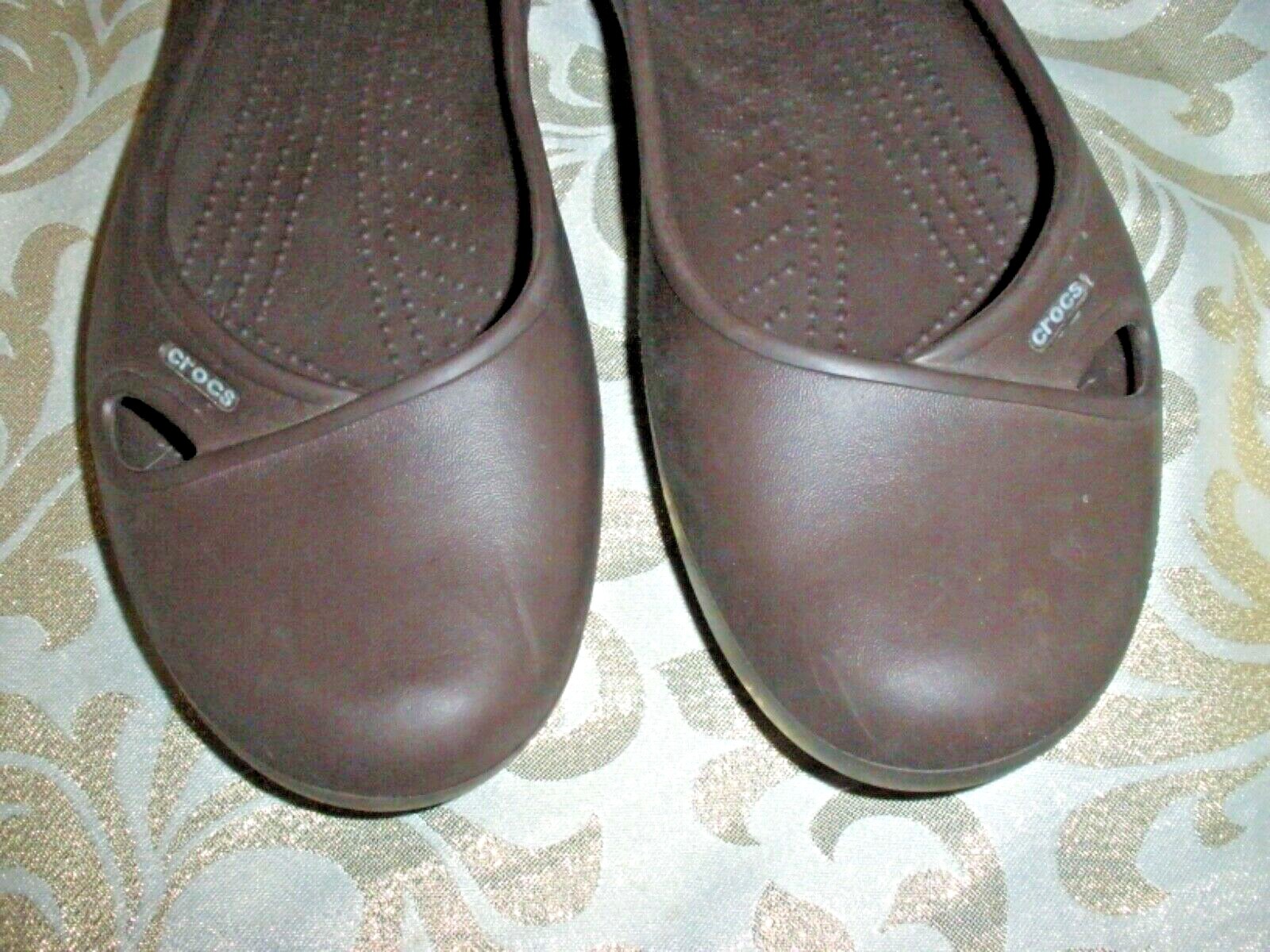 Crocs CHOCOLATE BROWN WOMEN’S Slides Flats Clogs Slin… - Gem
