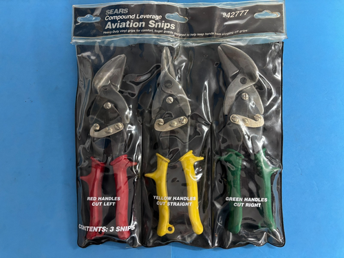 Vintage Sears Craftsman Tin Snip pliers set in rare original display ...