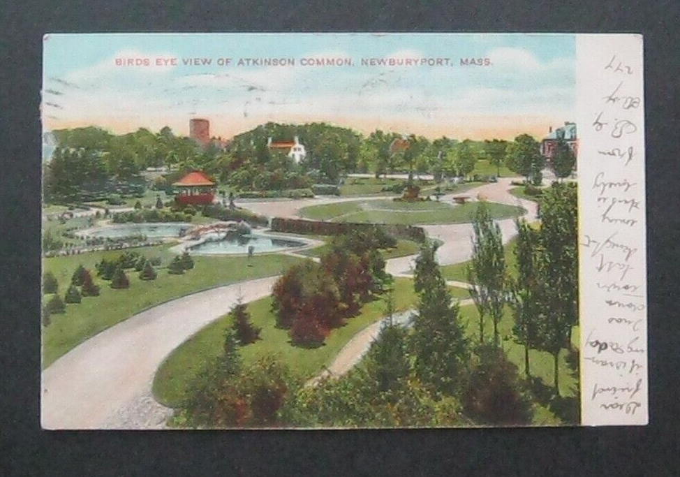 Birds Eye View of Atkinson Common Newburyport MA P K Sanders UDB | eBay