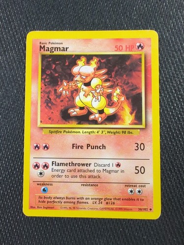 Pokémon TCG Magmar Base Set 36/102 Regular Unlimited Uncommon | eBay