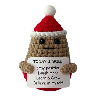 Crochet Santa Potato Plush | Handmade Holiday Positive Affirmation Doll ...