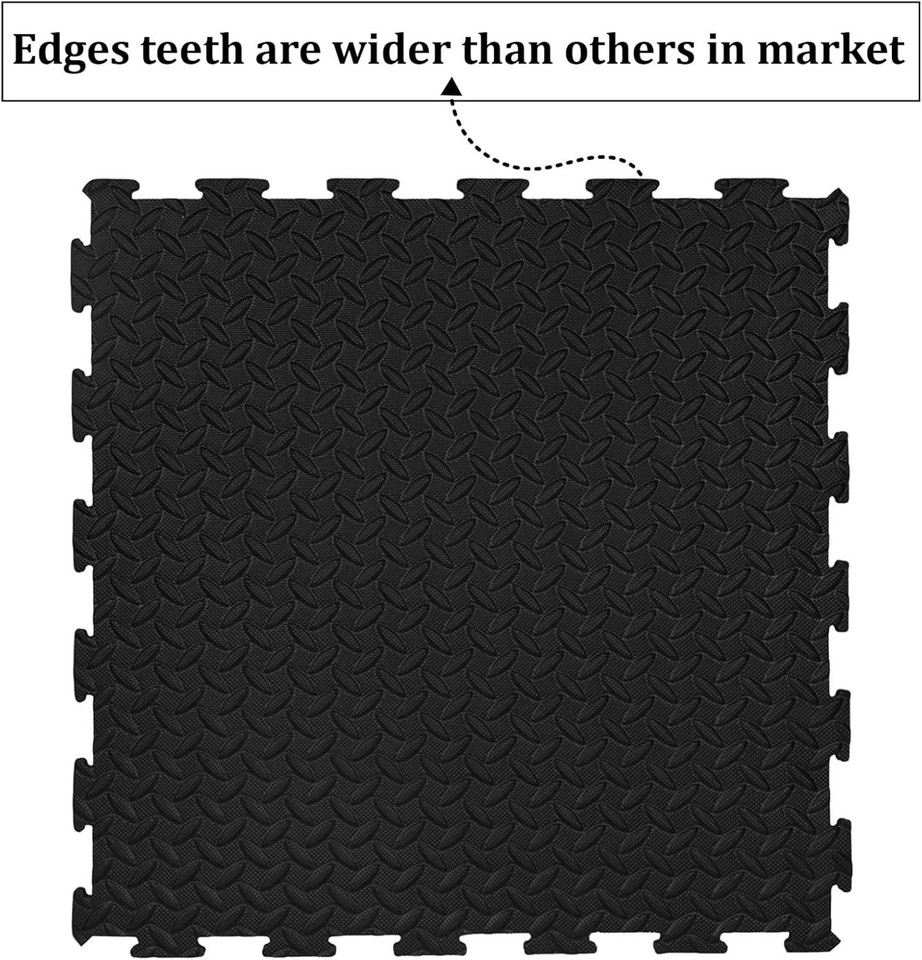 Versatile 60cm Black Interlocking Floor Mats - Non-Slip, Waterproof ...
