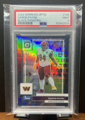 2022 Panini Donruss Optic Daron Payne Black Pandora /25 PSA 9 | eBay