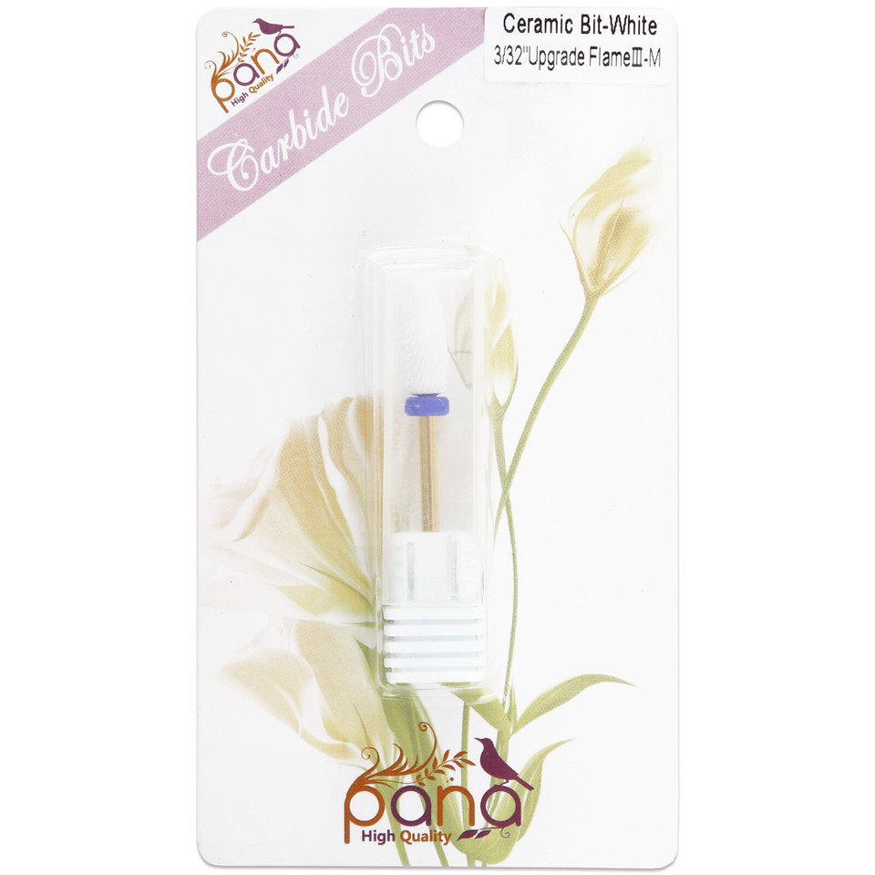Professional Quality Ceramic White Flame Cone Shaped Bit Nail Drill ...