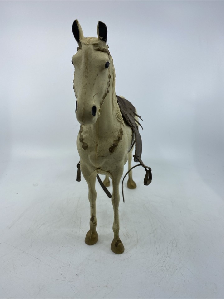 RARE Vintage White Breyer Western 1950’s Horse With Saddle | eBay