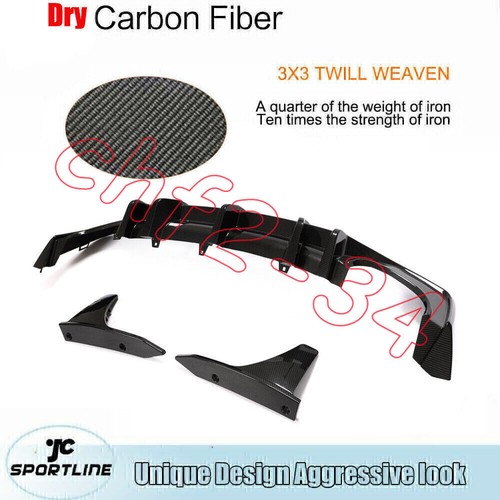 Rear Bumper Lip Dry Carbon Fiber Diffuser Splitter Fits 20-24 Audi RS7 ...