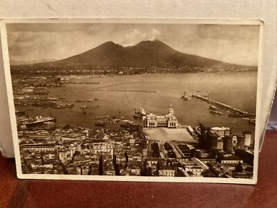 Mount Vesuvius Volcano Eruption Napoli City Boats Real Photo RPPC ...