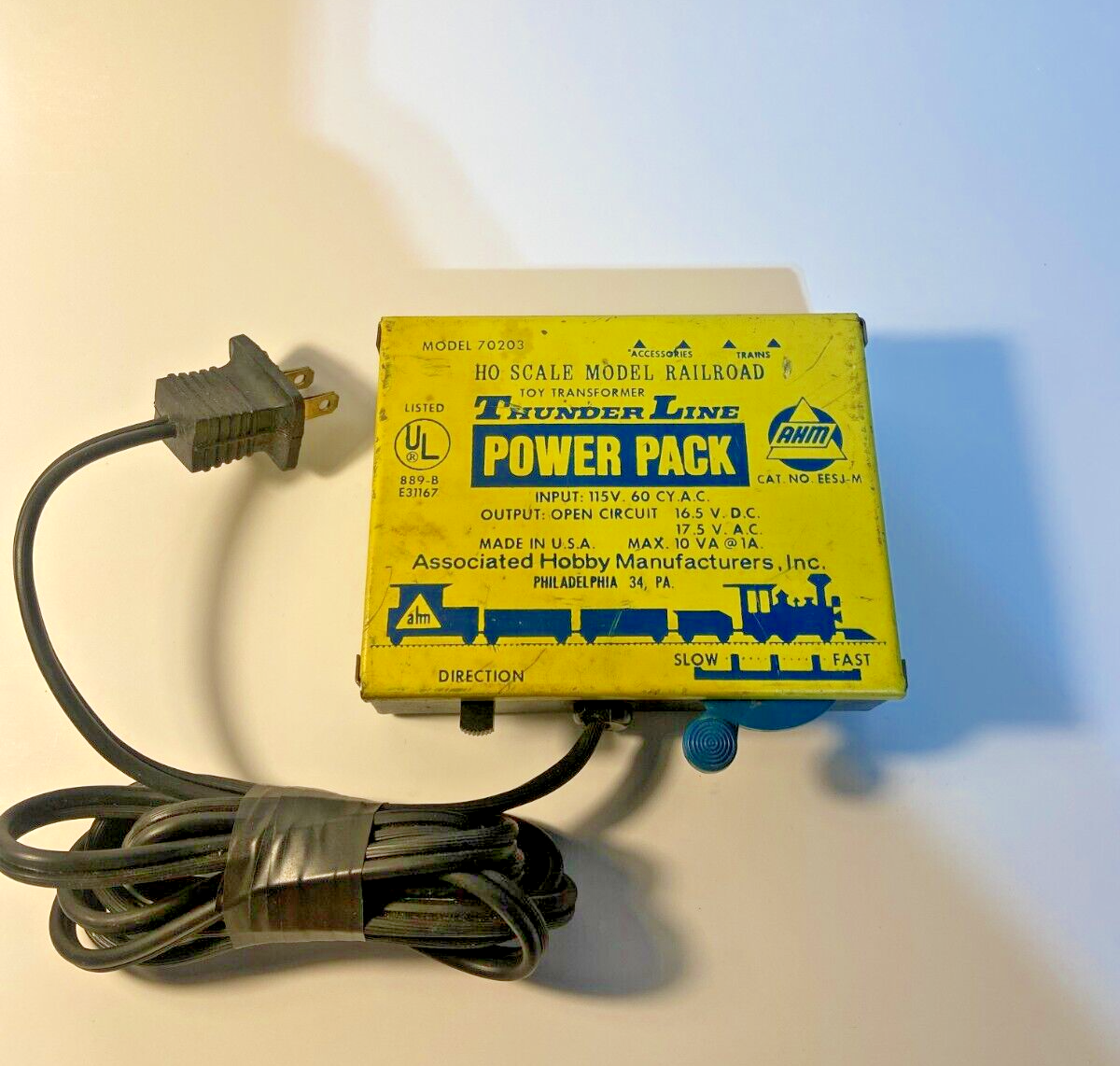 AHM OEM HO SCALE 702063 THUNDER LINE POWER PACK MODEL RAILROAD TRAIN ...