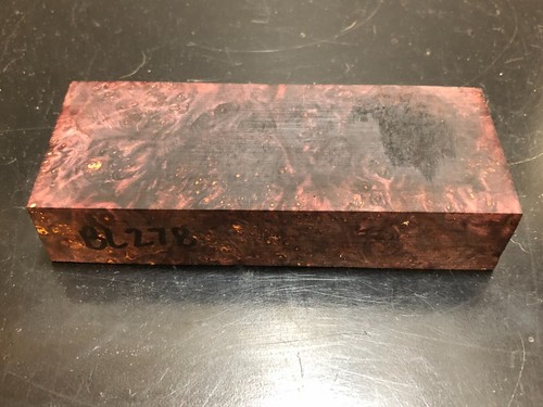 BL278 STABILIZED Double Dyed Maple Burl Knife Block Handle Pistol Grip ...