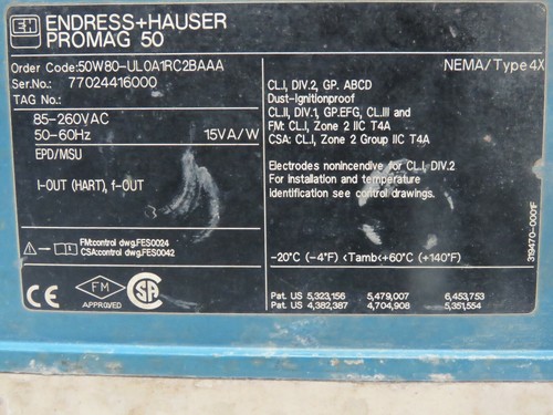 ENDRESS + HAUSER PROMAG 50 TRANSMITTER 50W80-UL0A1RC2BAAA USED | eBay