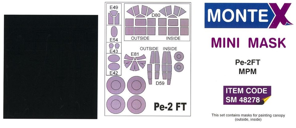 Montex 1/48 PETLYAKOV Pe-2FT CANOPY PAINT MASK MPM Models | eBay